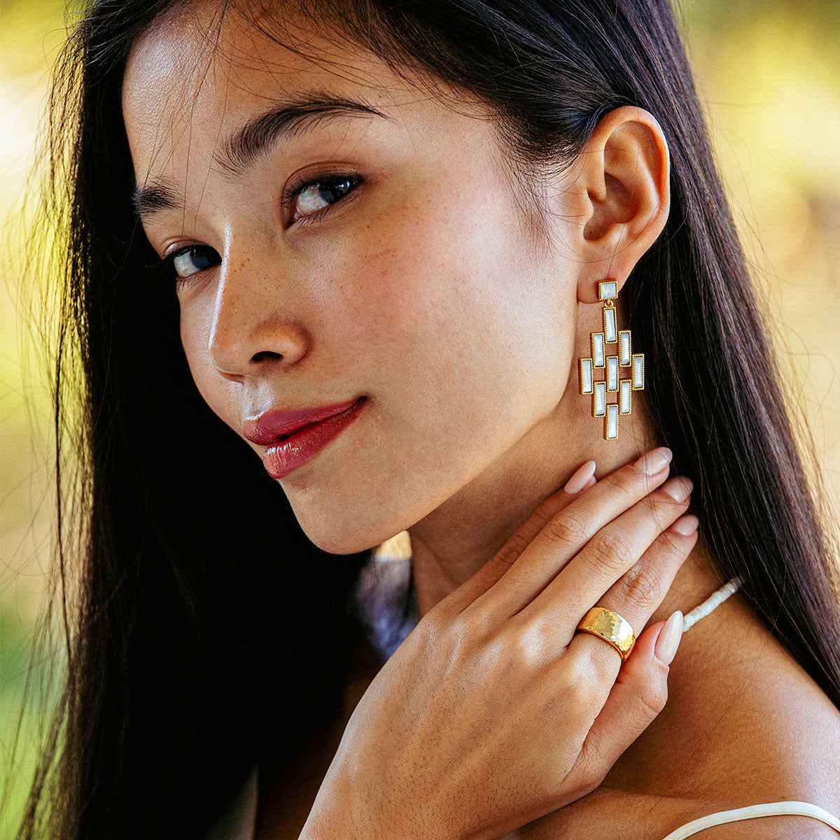 Pathway Post Drop Earrings - MOP | Capucine De Wulf